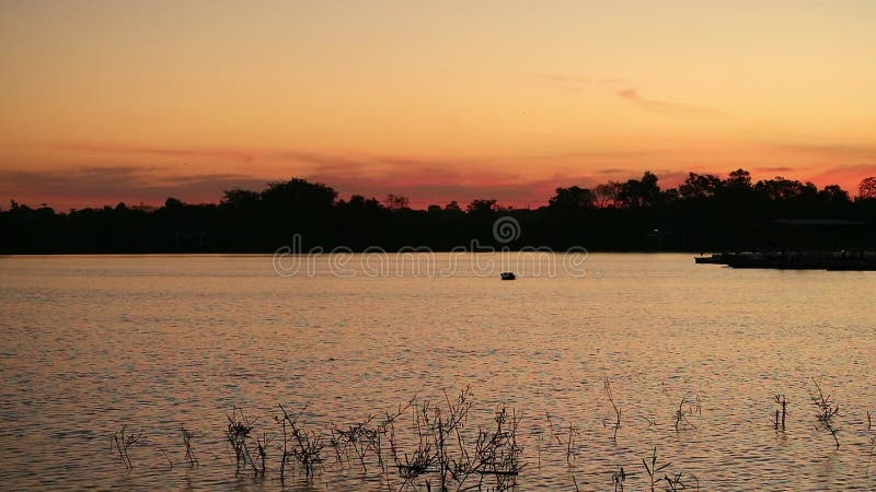 Lake with Ripples in Gentle Wind at Dawn Stock Footage - Video of ...