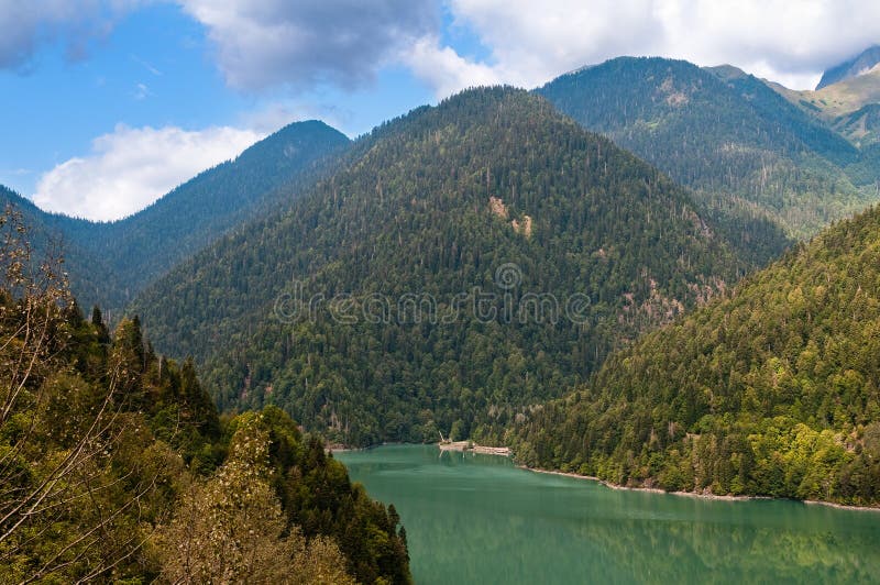 Lake Ritsa. Abkhazia. stock image. Image of tourist, picturesque - 16293137
