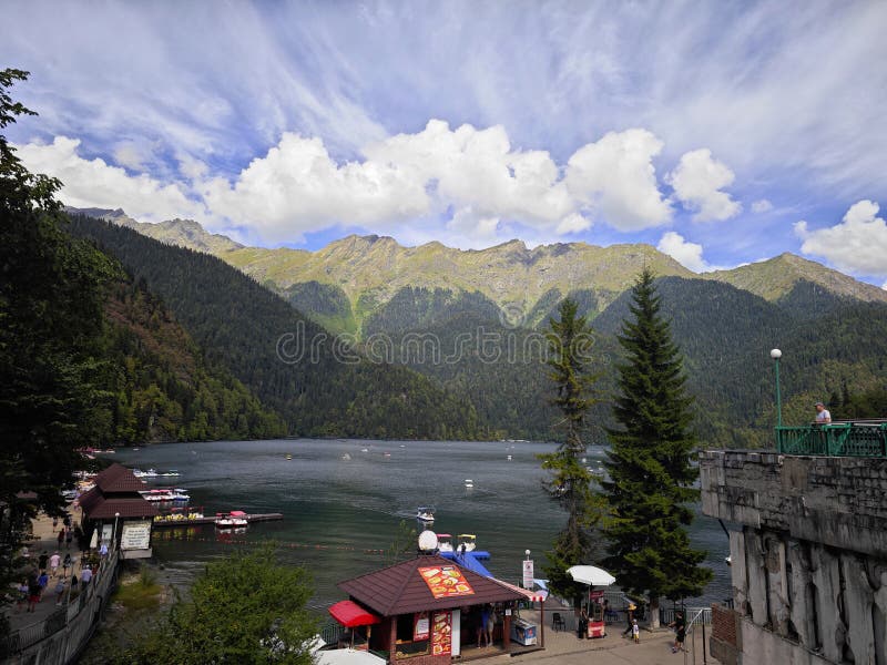 Lake Ritsa stock photo. Image of alps, nature, ritsa - 348689338