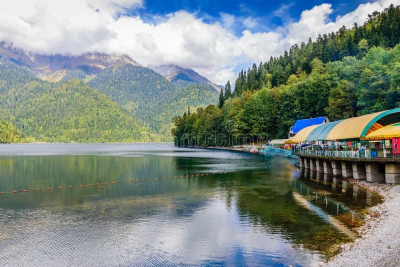 Lake Ritsa stock image. Image of pure, caucasus, alpine - 69221209