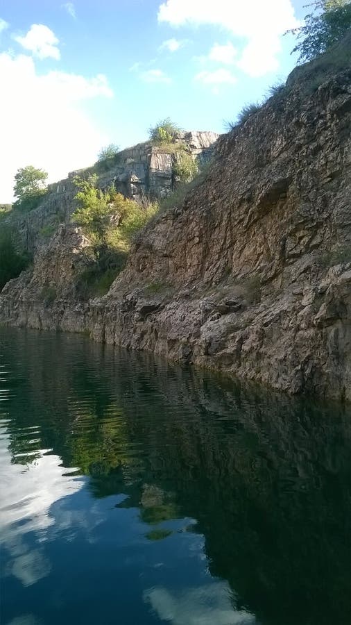 Lake in the rocks stock image. Image of wadi, rock, geology - 189446765
