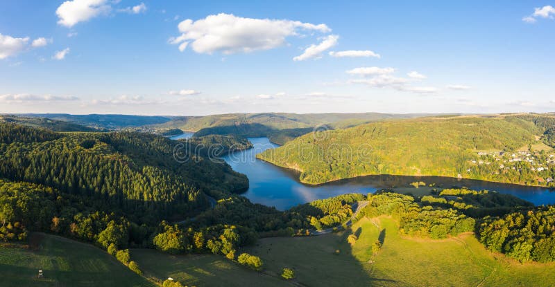 Lake Rursee, Eifel Germany stock photo. Image of hiking - 238270536