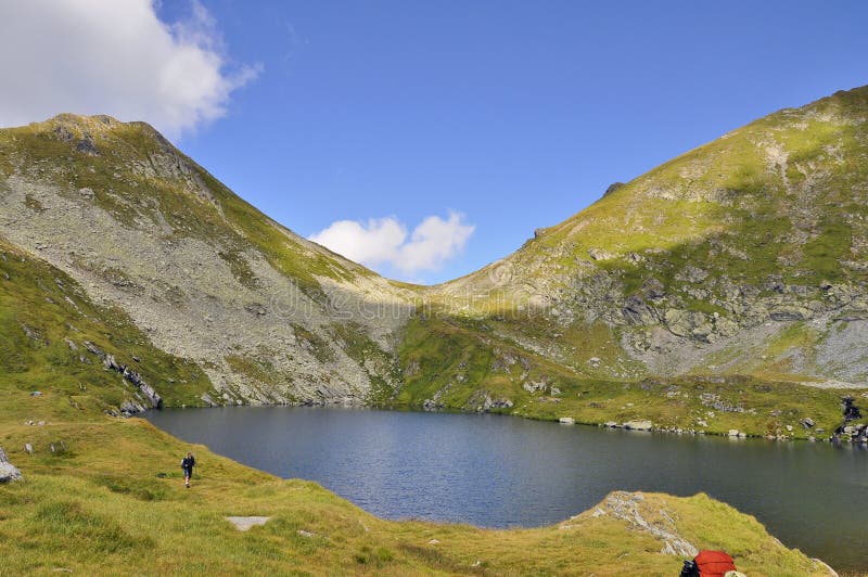 Lake Below Saddle Mountains Landscape Stock Image - Image of saddle ...