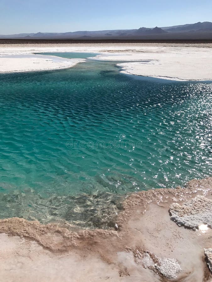 Lake in a Salt Flat in Atacama Chile Stock Image - Image of desert ...
