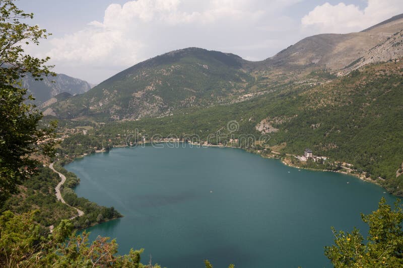 Lake of Scanno stock image. Image of shore, lake, formation - 289762407
