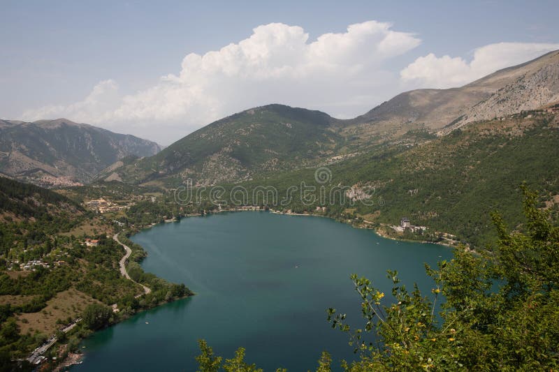 Lake of Scanno stock photo. Image of natural, scenery - 289762414