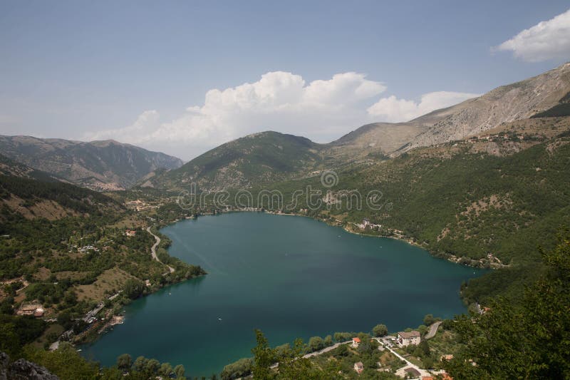 Lake of Scanno stock photo. Image of promontory, landscape - 289762444