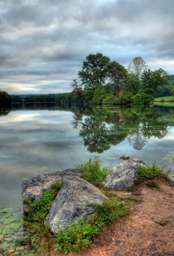Lake Scene stock image. Image of shore, hopewell, rocks - 10989953