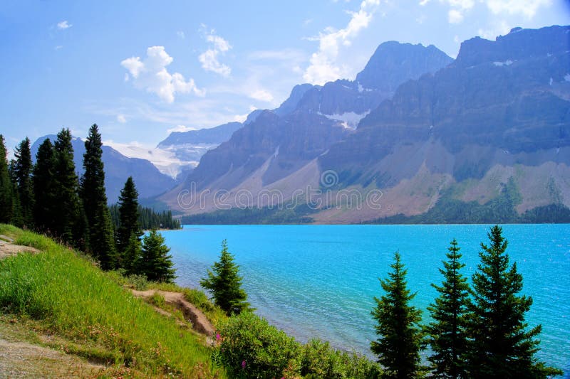 Lake Scene in the Canadian Rockies Stock Image - Image of peak, forest ...