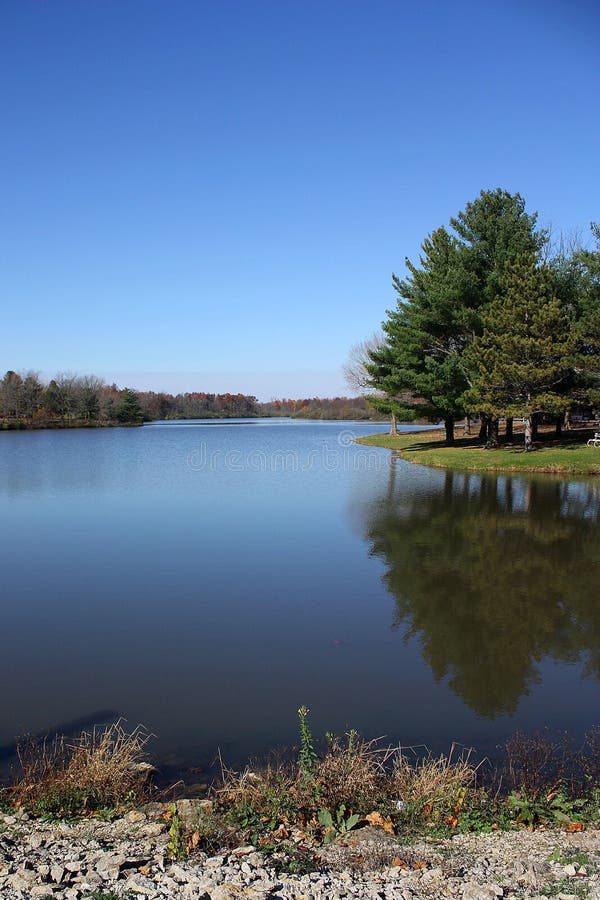 Lake scene with reflection stock photo. Image of nature - 12339424