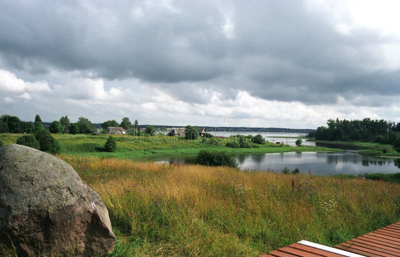 Lake Seliger stock image. Image of boulder, green, land - 743343