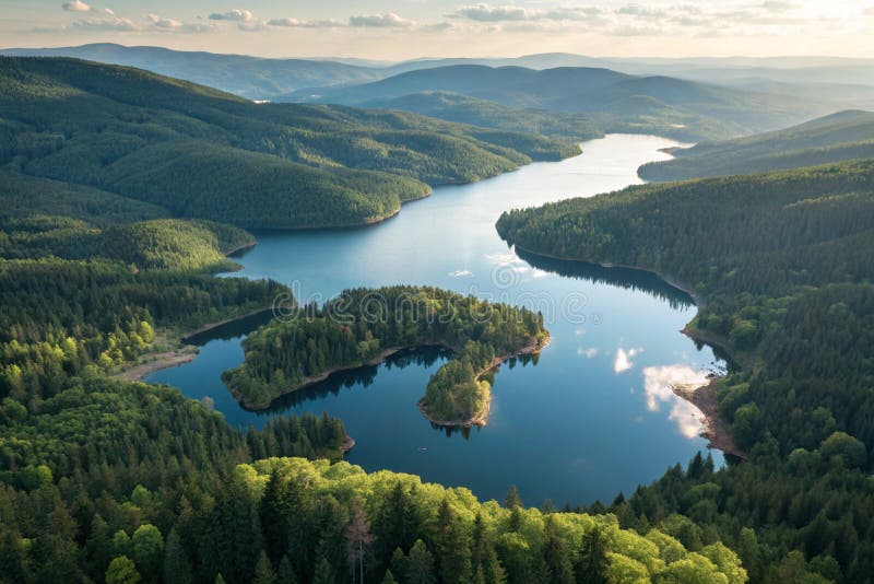 A Lake in the Shape of the World S Continents Amidst Untouched Nature ...
