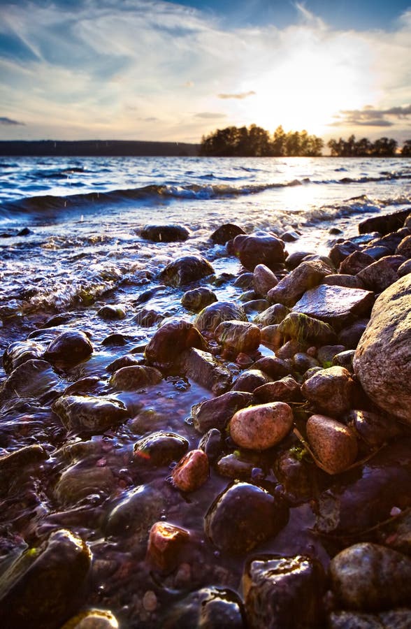 Lake shore stock photo. Image of blue, vibrant, scene - 19798524