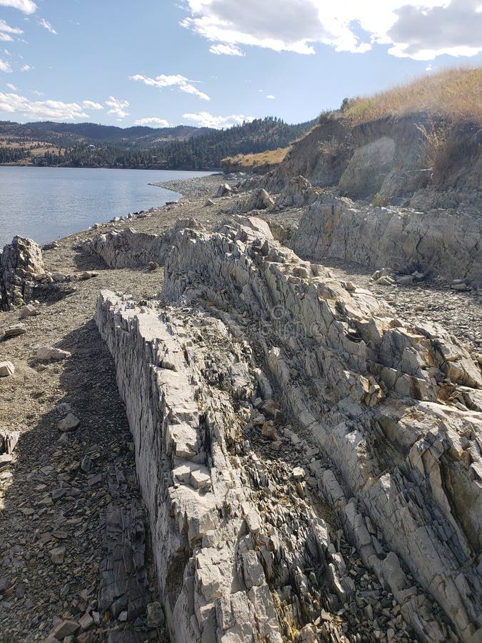 Lake shore stock image. Image of formation, ferry, canyon - 132089313