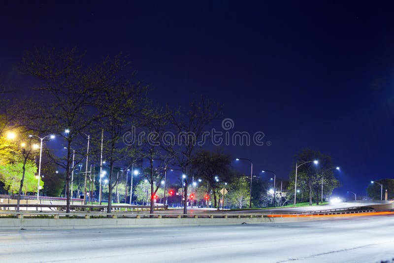 Lake Shore Drive stock image. Image of speed, light, city - 25475213
