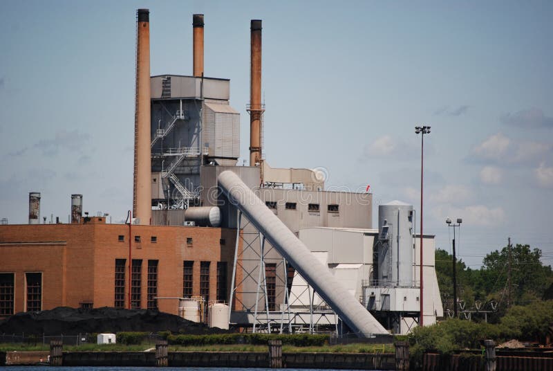 Lake Shore Factory stock photo. Image of smokestack, shore - 5337700