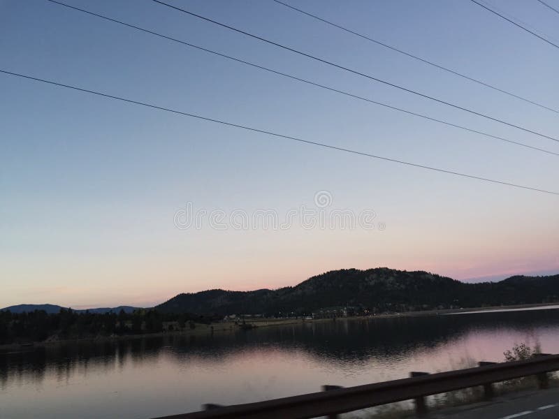 Lake side road view stock photo. Image of reflecting - 75153146