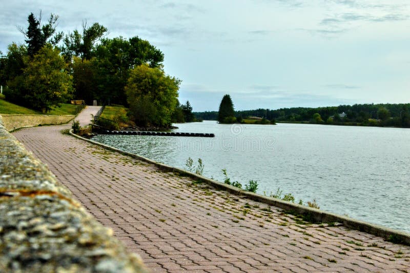 Dryden Lake, Hills And Dam In A Winter Vista Stock Photo - Image of ...