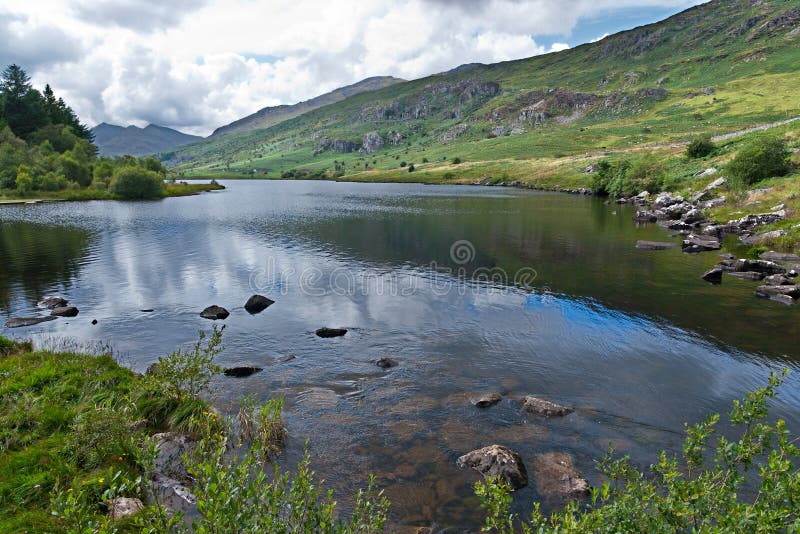 Lake in Snowdonia with Views Stock Photo - Image of moors, range: 20995164
