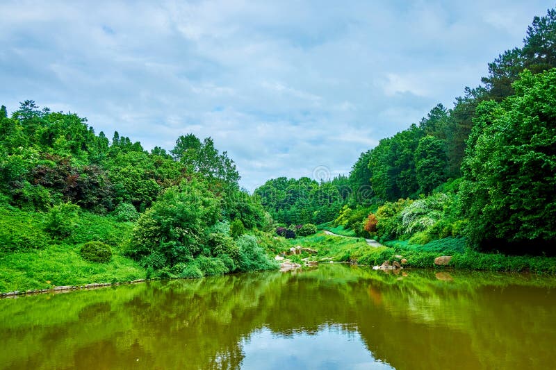 The Lake in Sofiyivsky Park, Uman, Ukraine Stock Photo - Image of ...