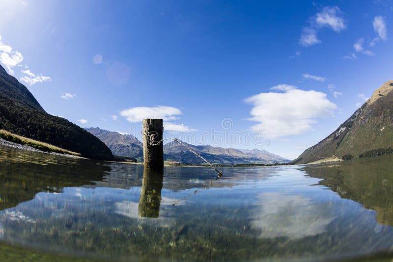 Lake split View stock photo. Image of mountains, travel - 69697598