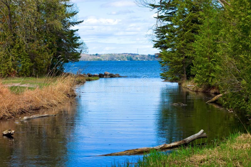 Pretty Lake in Fall in Quebec, Canada, on a Very Sunny Day Stock Image ...