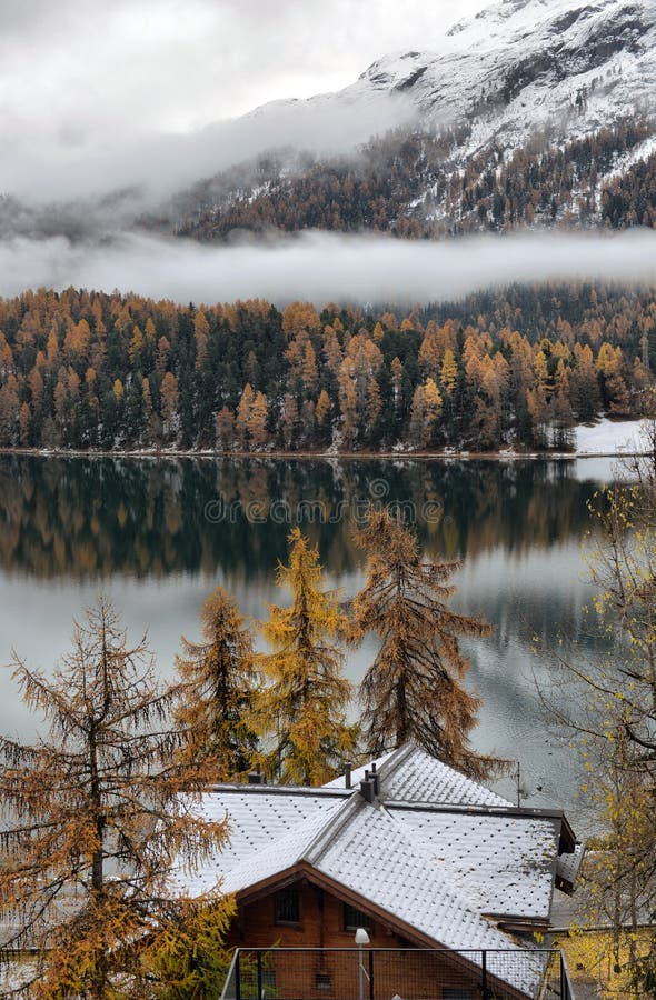 Lake St. Moritz in the Autumn Stock Photo - Image of nature, moritz ...