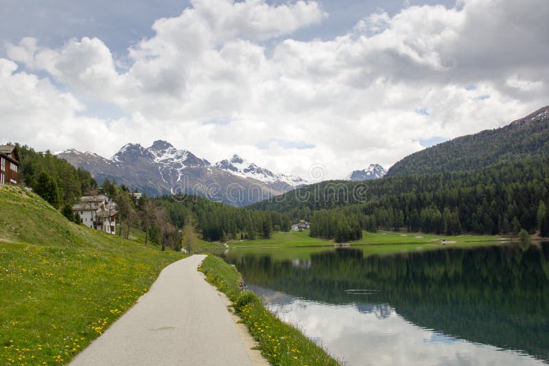 Lake St. Moritz , Switzerland Stock Photo - Image of mountains ...