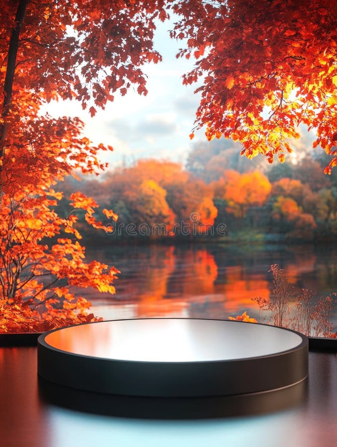 Lake Stage Fall stock photo. Image of foliage, mindfulness - 376442830