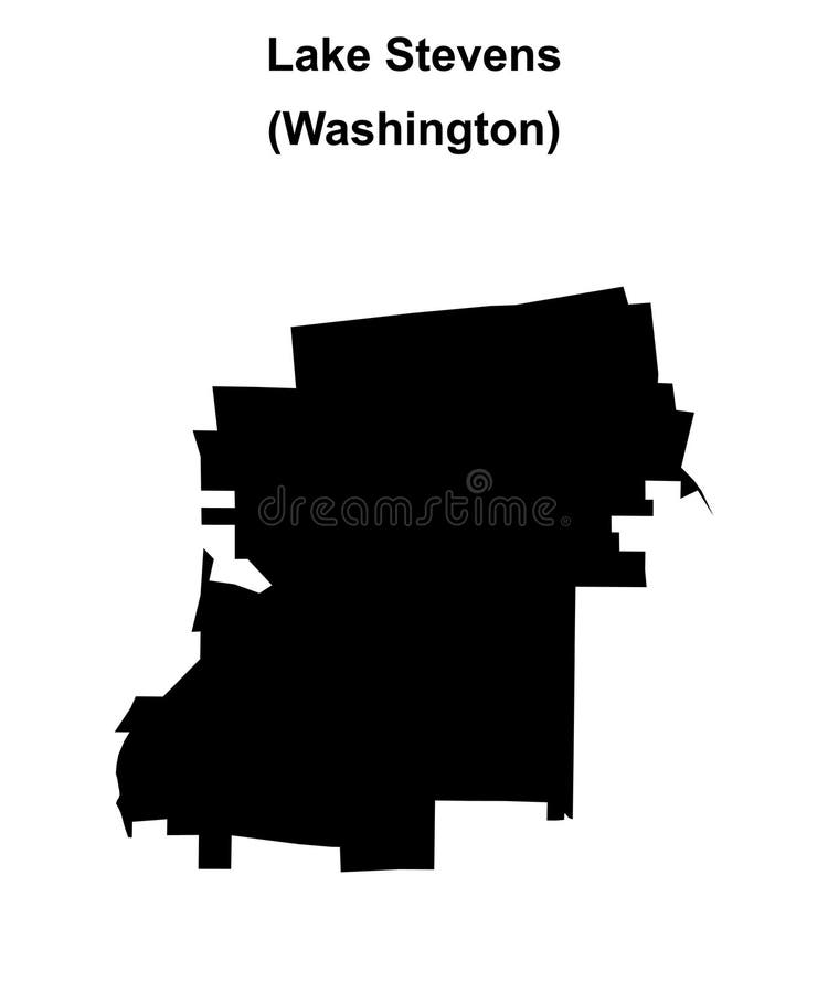 Lake Stevens outline map stock illustration. Illustration of stevens ...