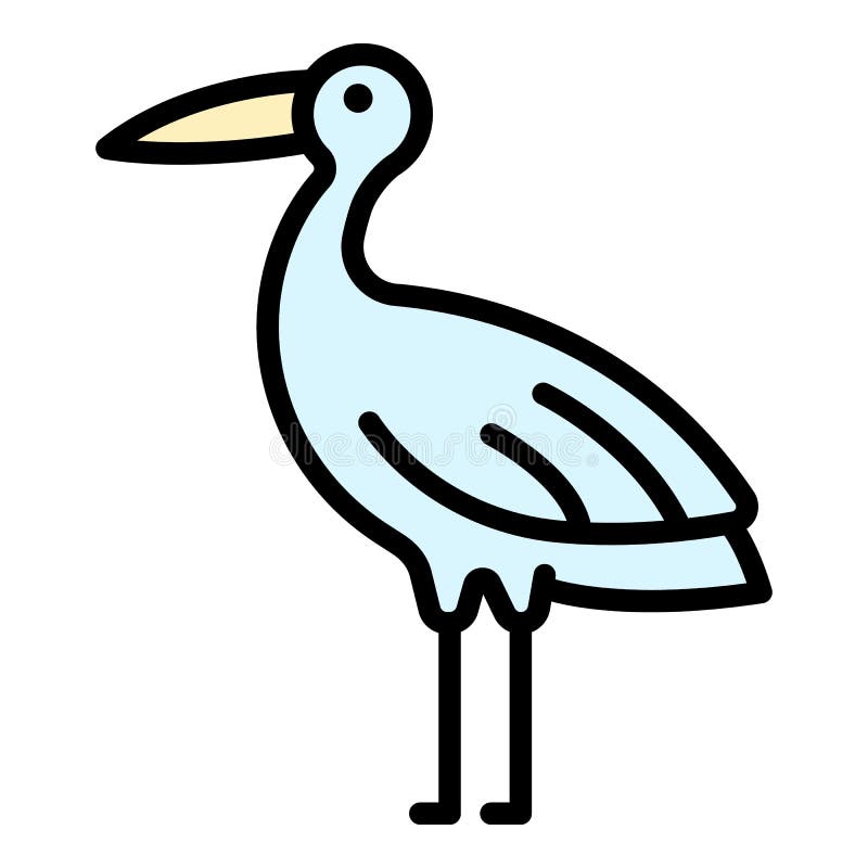 Outline Stork Vector Icon. Isolated Black Simple Line Element ...