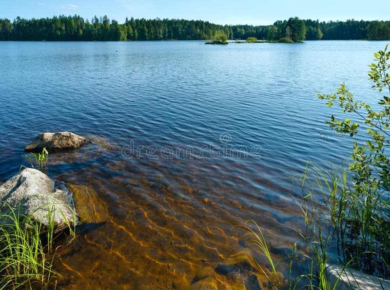 Lake Summer View (Finland). Stock Photo - Image of lake, tree: 38344298
