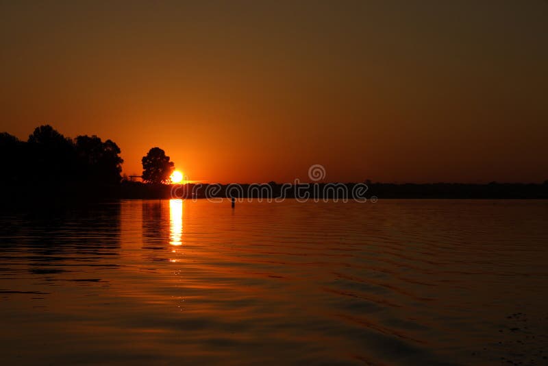 Morning Sun Rise on the River. Stock Image - Image of lake, reflection ...