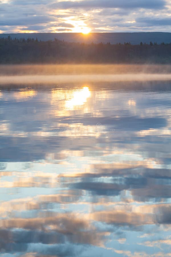Lake on sunset stock image. Image of alaska, mist, evening - 26795207