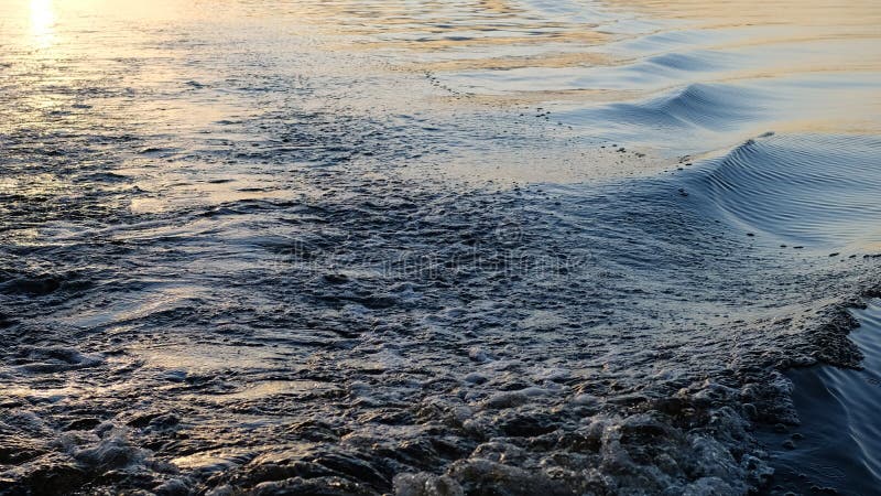 Lake at Sunset with Ripples on the Water Stock Image - Image of color ...