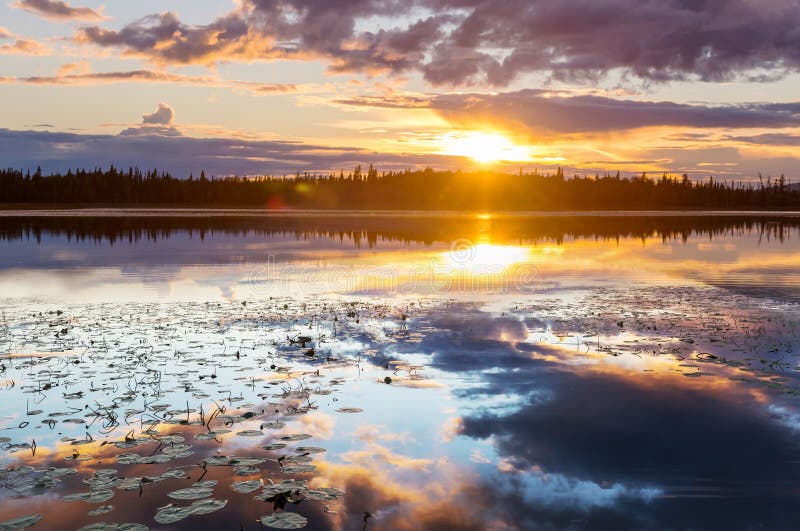 Lake on sunset stock photo. Image of rural, country, landscapes - 5423838