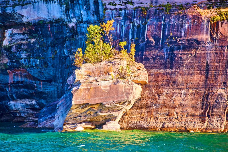 Lake Superior Pictured Rocks National Park Sunny Boulder with Massive ...