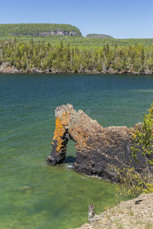 Lake Superior Rock Arch stock image. Image of canada - 95857573
