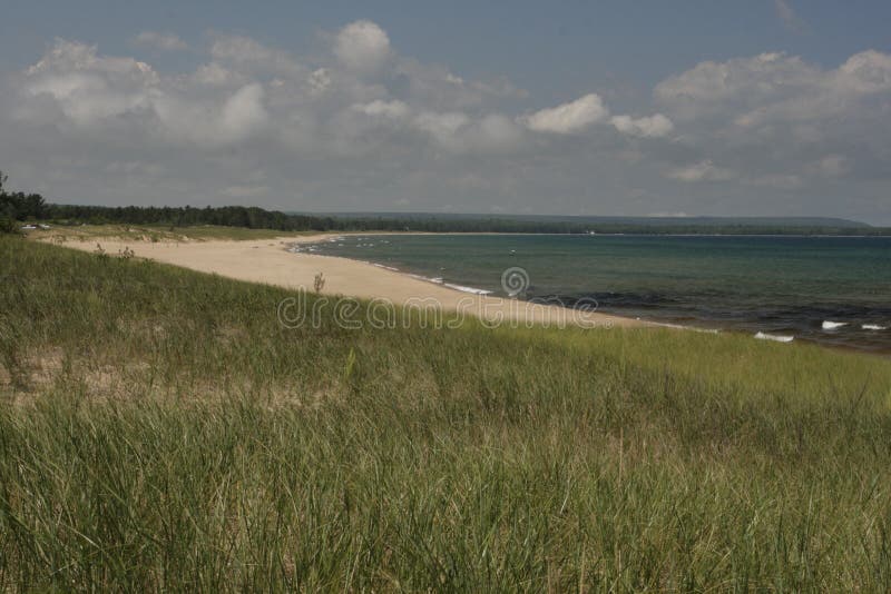 View of Lake Superior Beach, Upper Peninsula, Michigan Stock Photo ...
