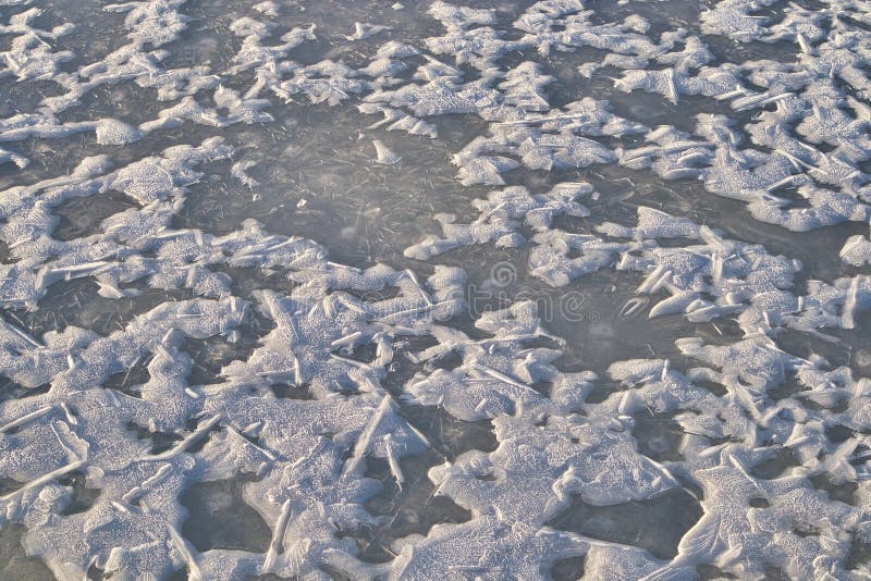 Lake Surface Patterns in Winter Stock Image - Image of freeze, wintry ...