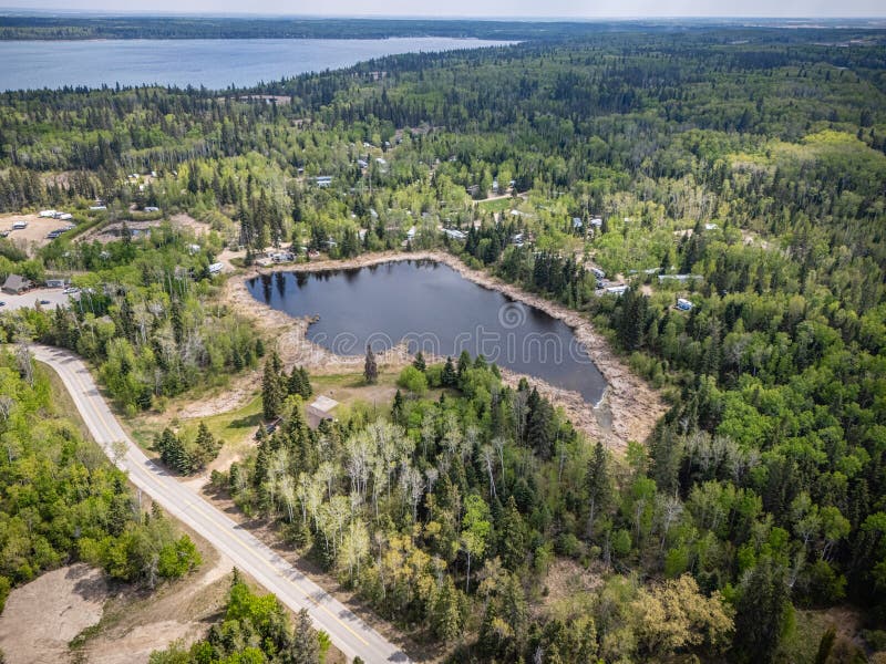 Lake Surrounded by Trees and Houses Stock Photo - Image of trees ...