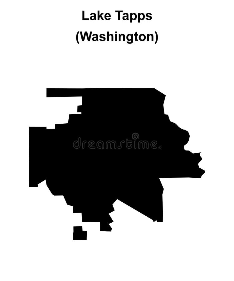 Lake Tapps outline map stock vector. Illustration of blank - 357622239