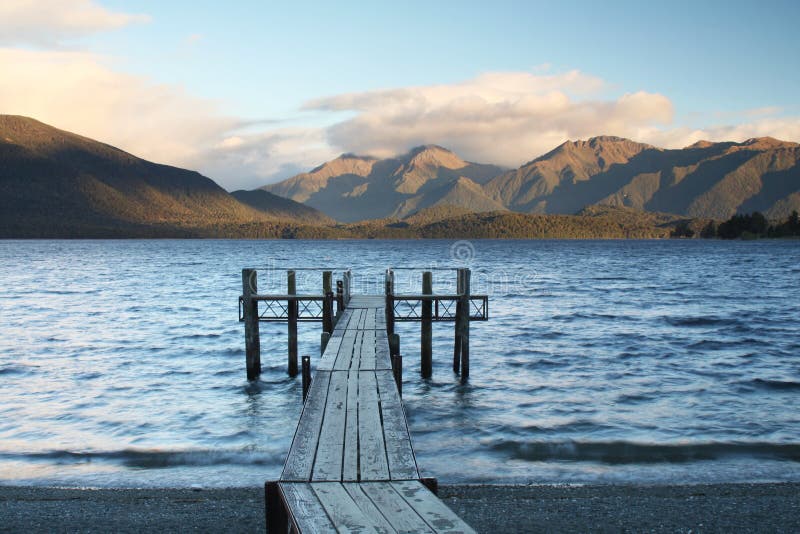 Lake Te Anau stock photo. Image of tranquil, lake, south - 6692880
