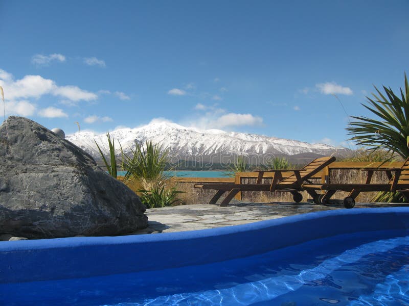 Lake Tekapo hot pools stock photo. Image of resort, heat - 21193102