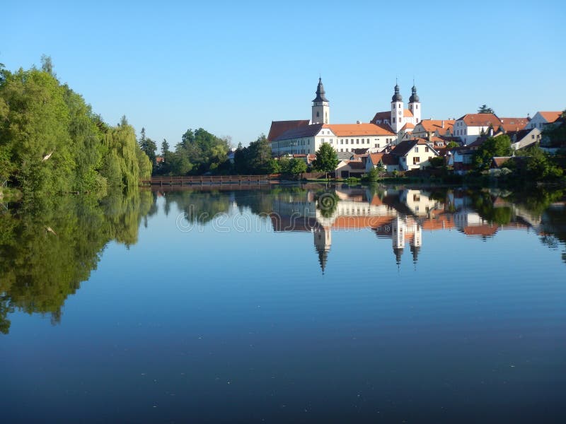 Lake in Telc in Czech Republic Stock Photo - Image of historical ...
