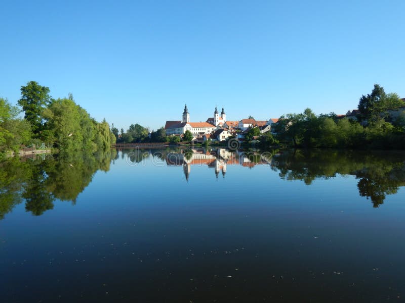 Lake in Telc in Czech Republic Stock Photo - Image of historical ...
