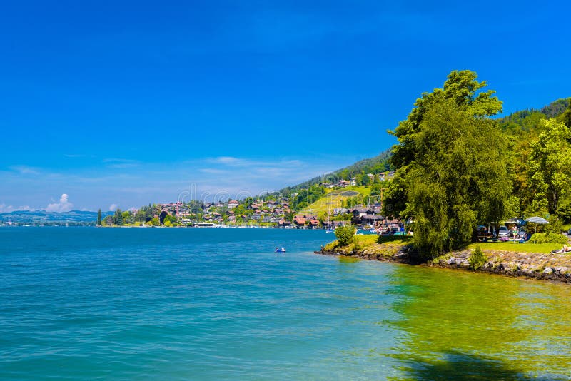 Lake Thun, Thunersee Bern Switzerland Stock Image - Image of europe ...
