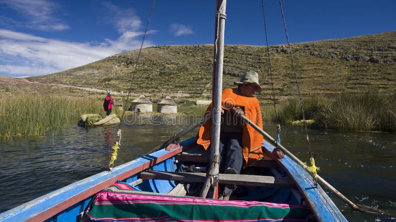 Lake Titicaca - Traditional Reed Boat - Bolivia Editorial Stock Image ...