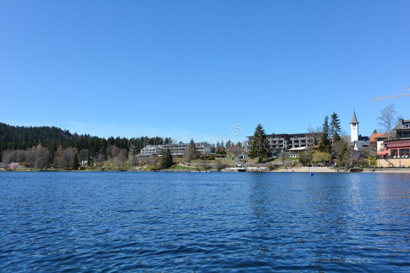 On the Lake Titisee with a View of the Shore Stock Photo - Image of ...