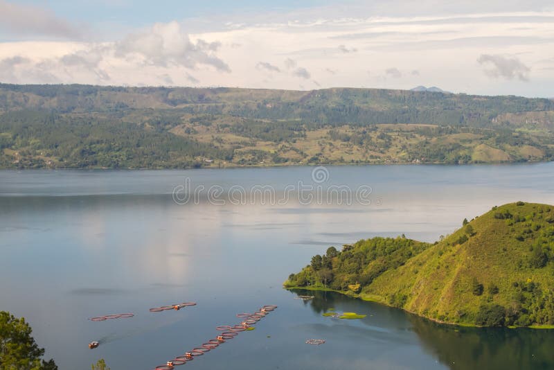 Lake Toba and volcano stock photo. Image of natural, mountain - 39971090